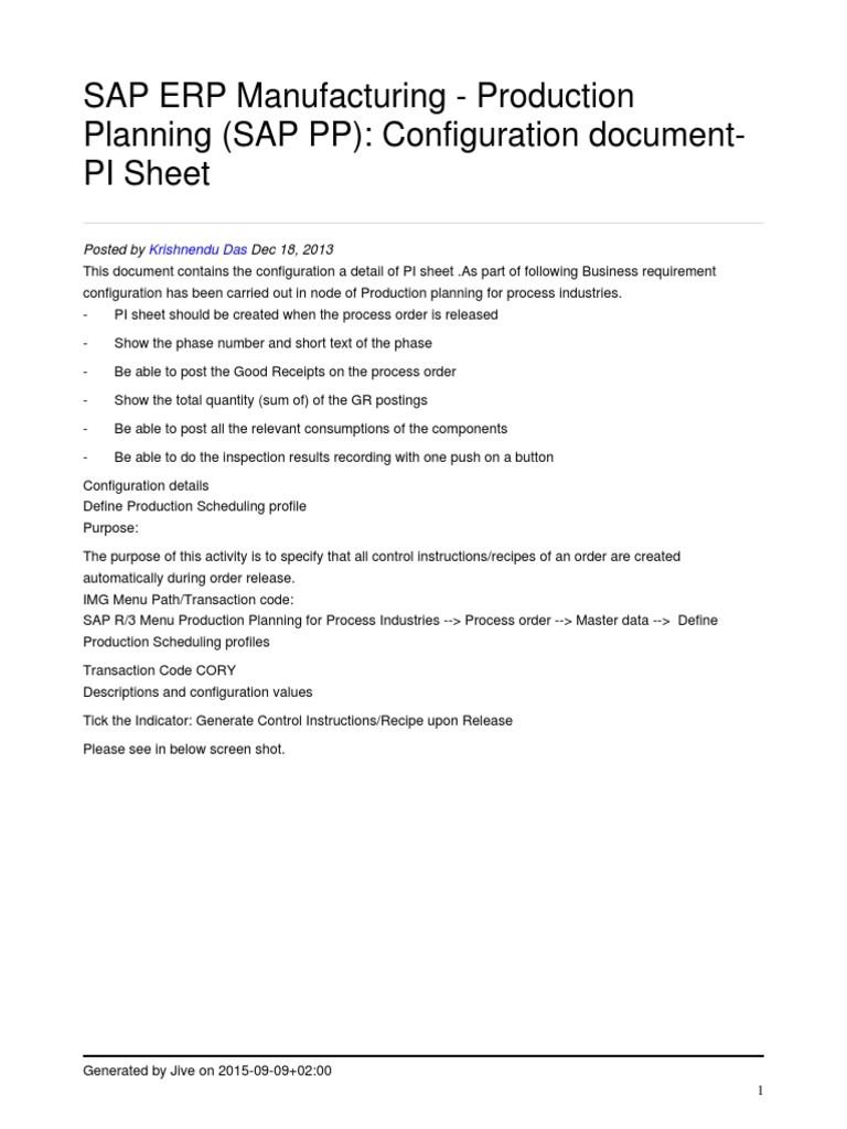Configuration Document Pi Sheet | PDF | Digital Technology | Computing