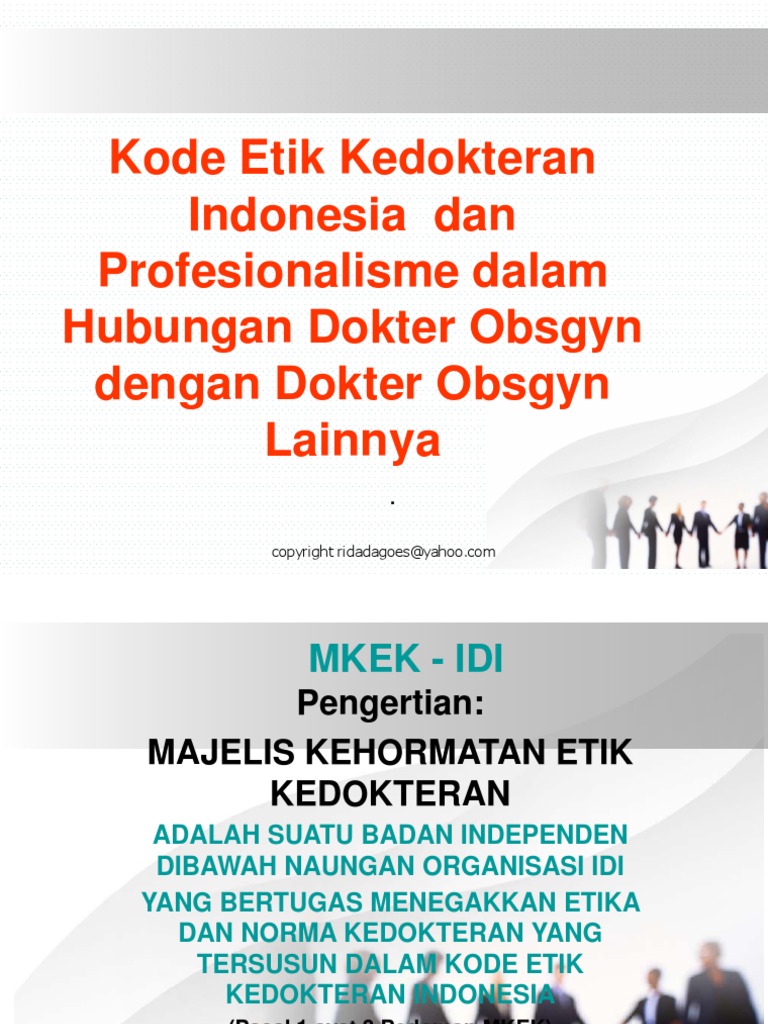 Kode Etika Dokter Spog Dengan Spog Lain | PDF