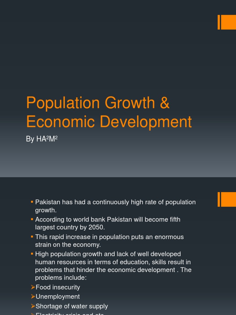Population Growth & Economic Development: by Ha M | PDF