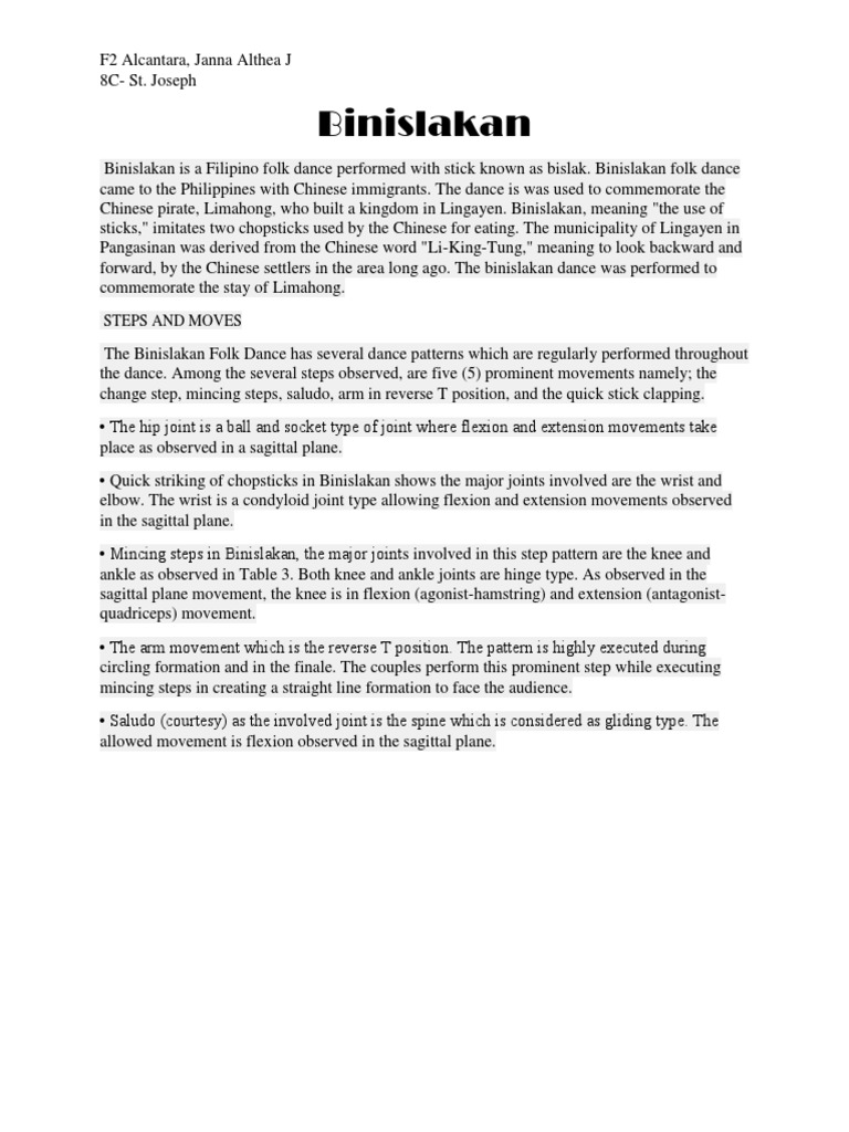 Binislakan: Steps and Moves | PDF