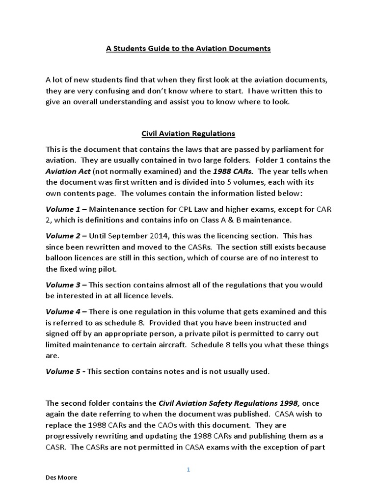 A Students Guide To The Aviation Documents ATPL Guide | PDF ...