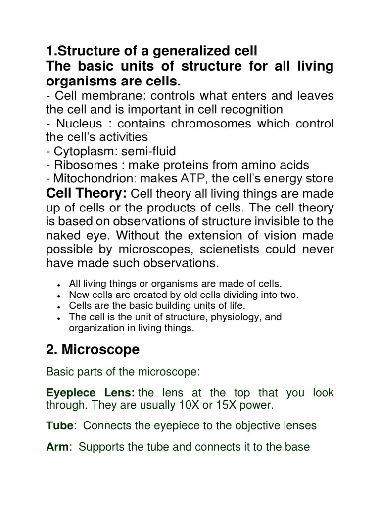 1.structure of A Generalized Cell The Basic Units of Structure For All ...