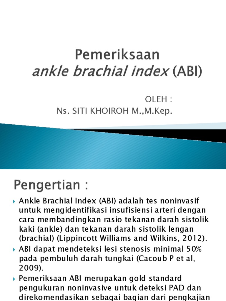 Pemeriksaan ABI | PDF