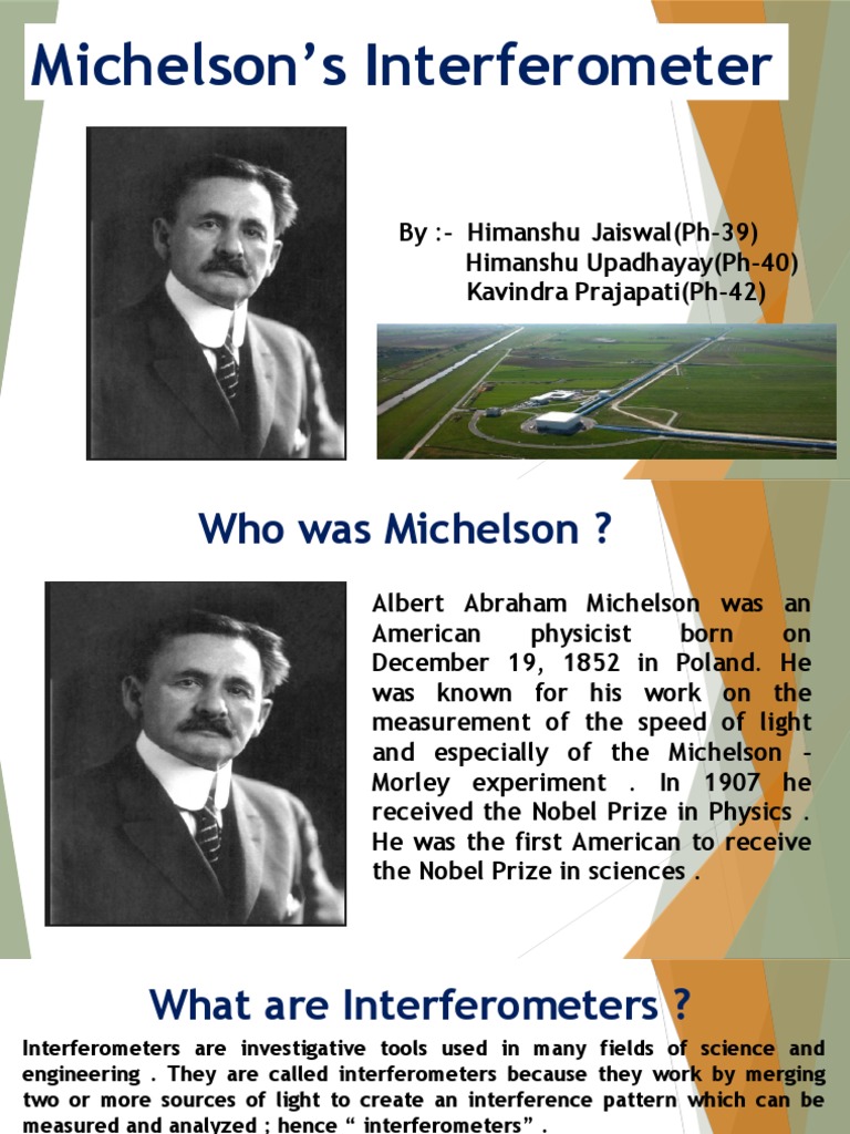 Michelson Interferometer | Download Free PDF | Interferometry | Mirror