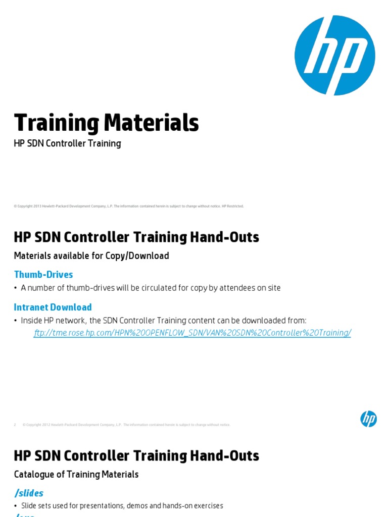 Training Materials: HP SDN Controller Training | PDF | Hewlett Packard ...