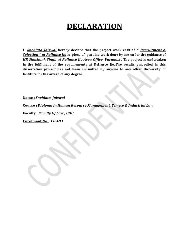 Dissertation - Recruitment (Sneha) | PDF | Human Resource Management ...