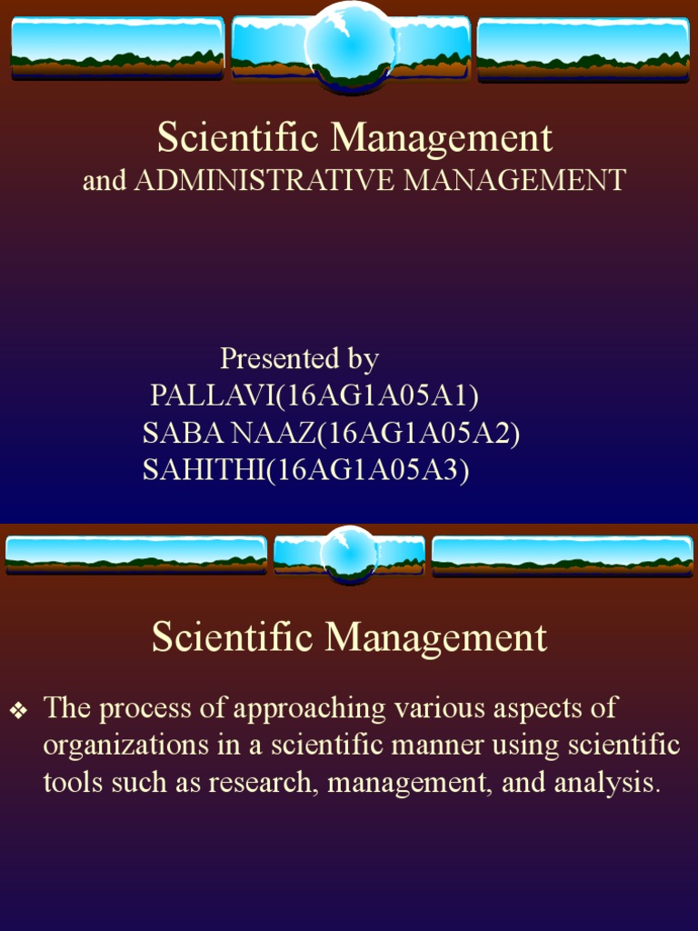 Scientific Management and Administrative Management: A Comparative ...