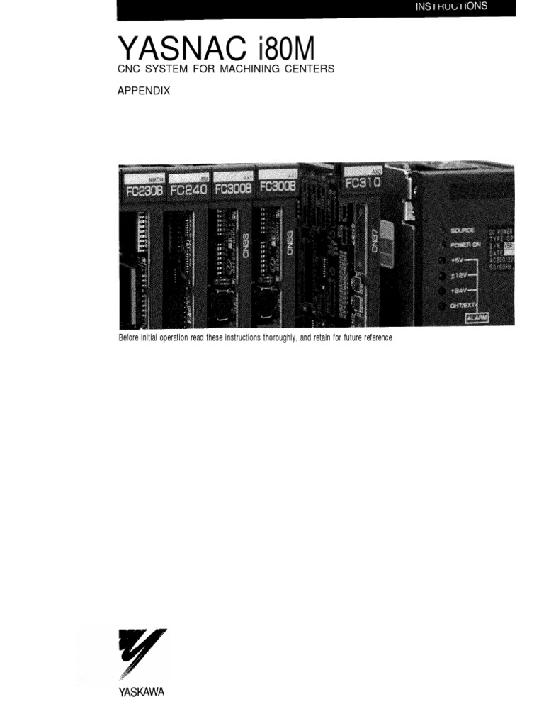 Yasnac I80m CNC System Appendix PDF | PDF | Parameter (Computer Programming) | Numerical Control