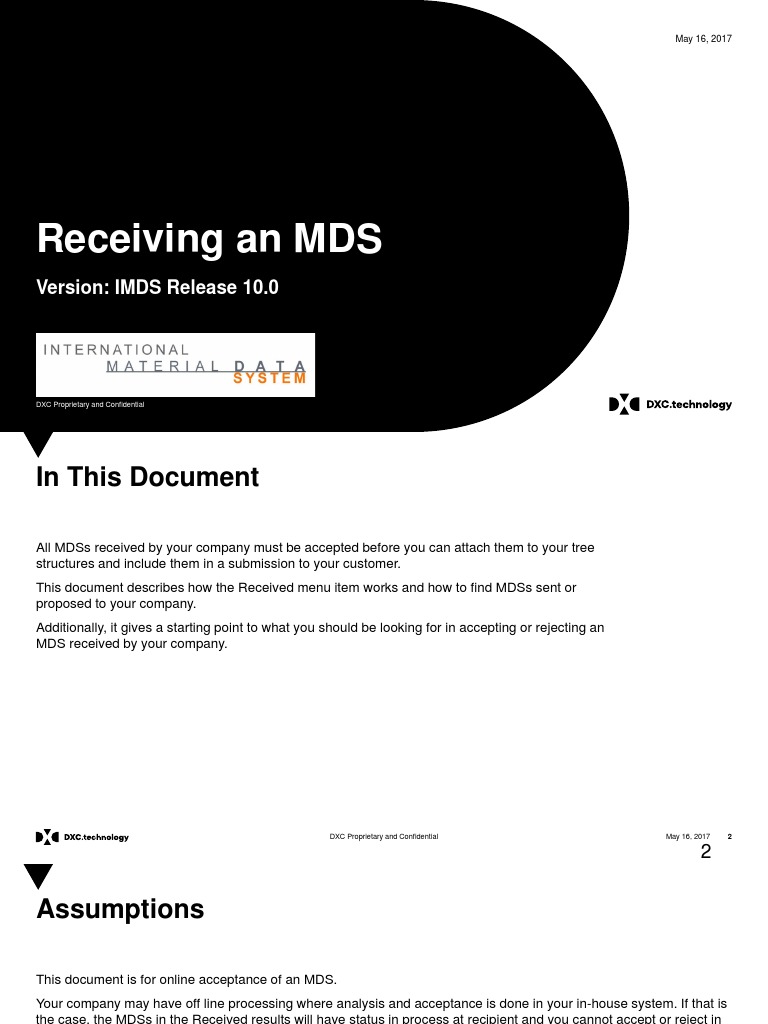 Receiving An MDS: Version: IMDS Release 10.0 | PDF | Computing | Software