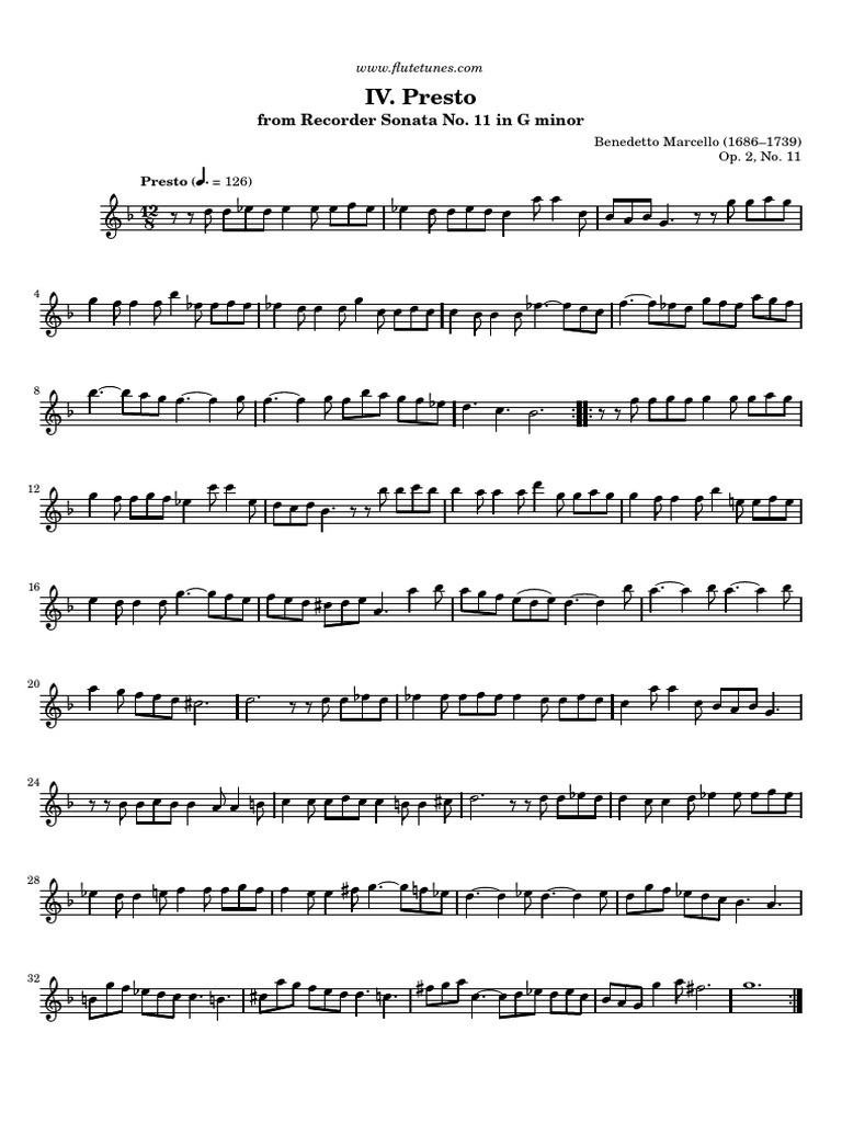 Recorder Sonata No. 11 Sheet | PDF | Musical Forms | Musical Compositions