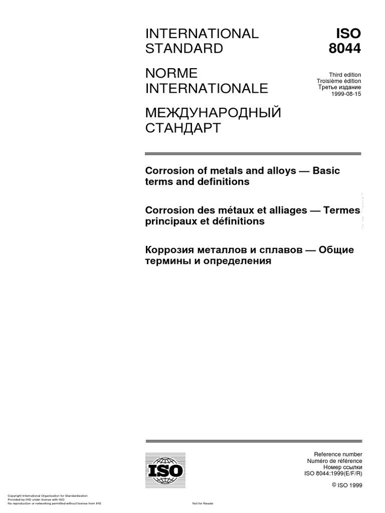 Iso 8044 PDF | PDF | Organisation internationale de normalisation ...