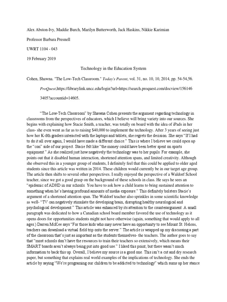 Annotated Works Cited | PDF | Classroom | Teachers