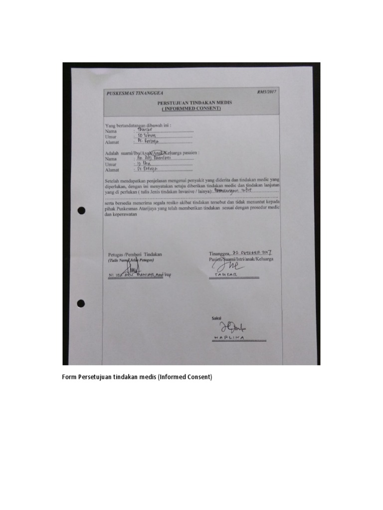 Form Persetujuan Tindakan Medis (Informed Consent) | PDF