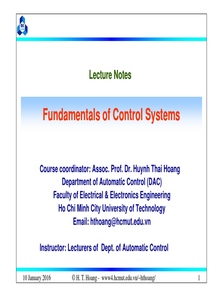 FundCtrlSys Chapter1 PDF | PDF | Control Theory | Applied Mathematics
