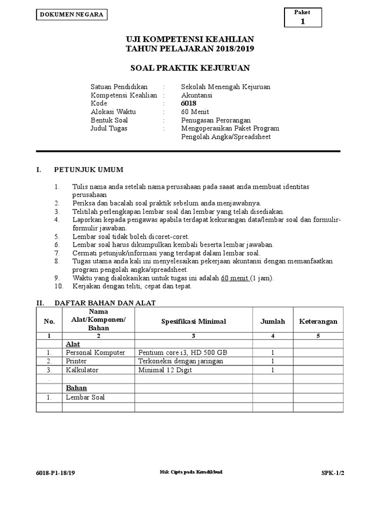 Soal Spreadsheet | PDF
