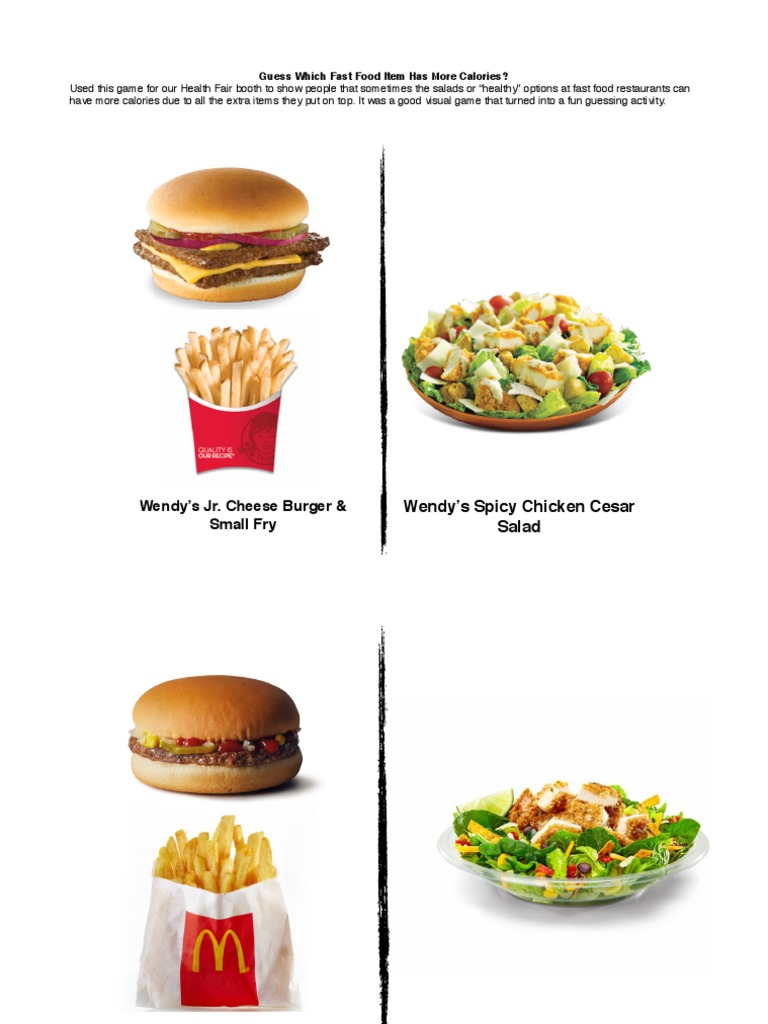 Fast Food Guessing Game | PDF