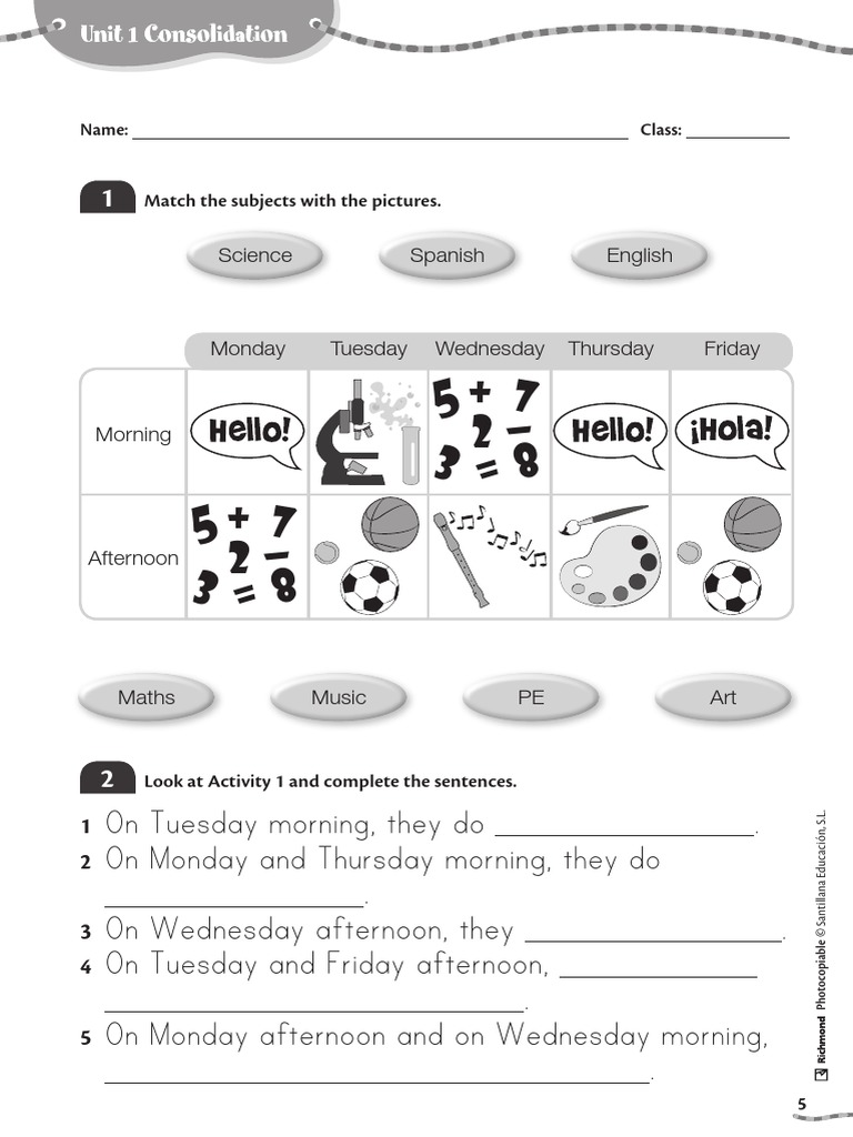 Wonder 2 Unit 1 Consolidation | PDF