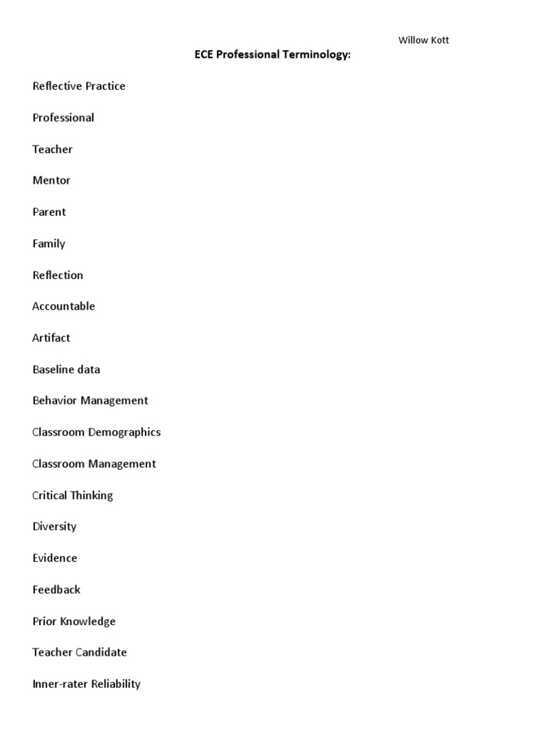 Ece Professional Terminology | PDF