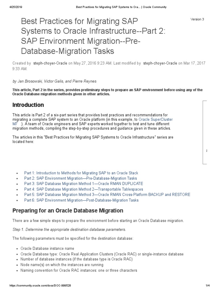 1best Practices For Migrating SAP Systems To Ora... - Oracle Community ... 1best Practices For Migrating SAP Systems To Ora... - Oracle Community ...