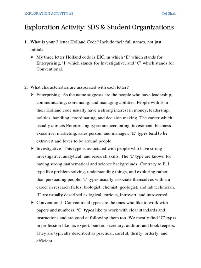 Exploration Activity #2 TEJ SHAH | PDF | Learning | Cognition