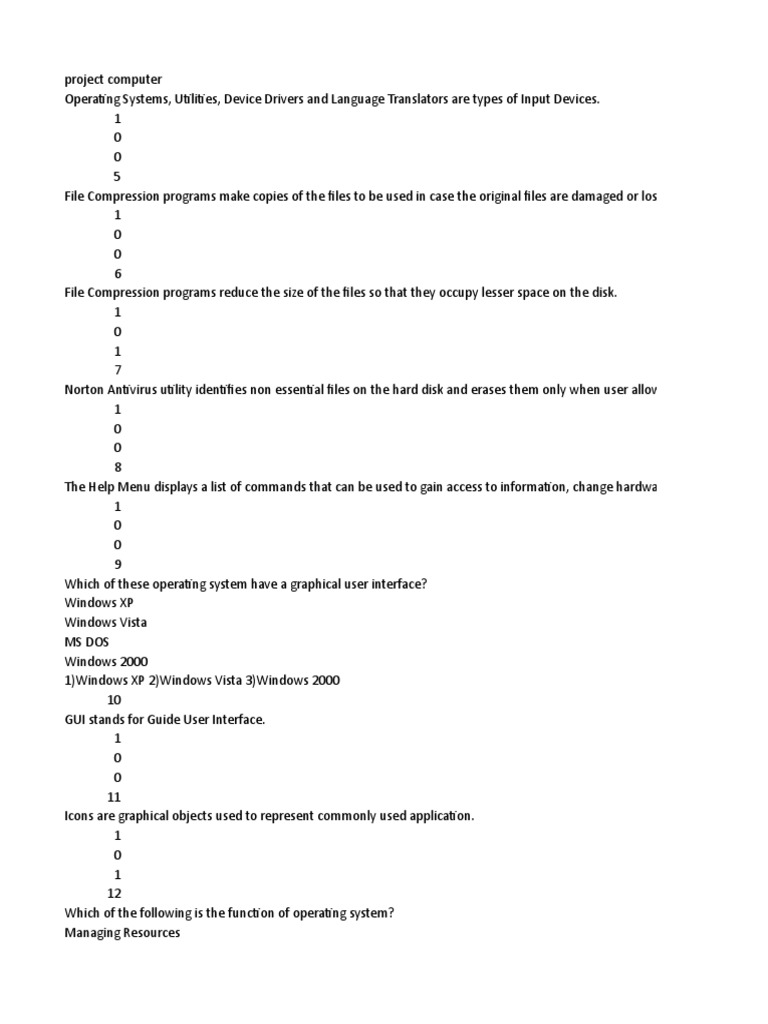 MCQ of Computers | PDF | Graphical User Interfaces | Microsoft Windows