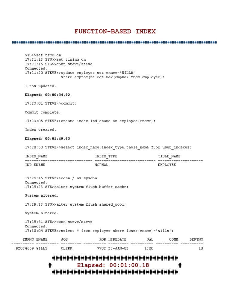 Function Based Index Pdf Database Index Databases