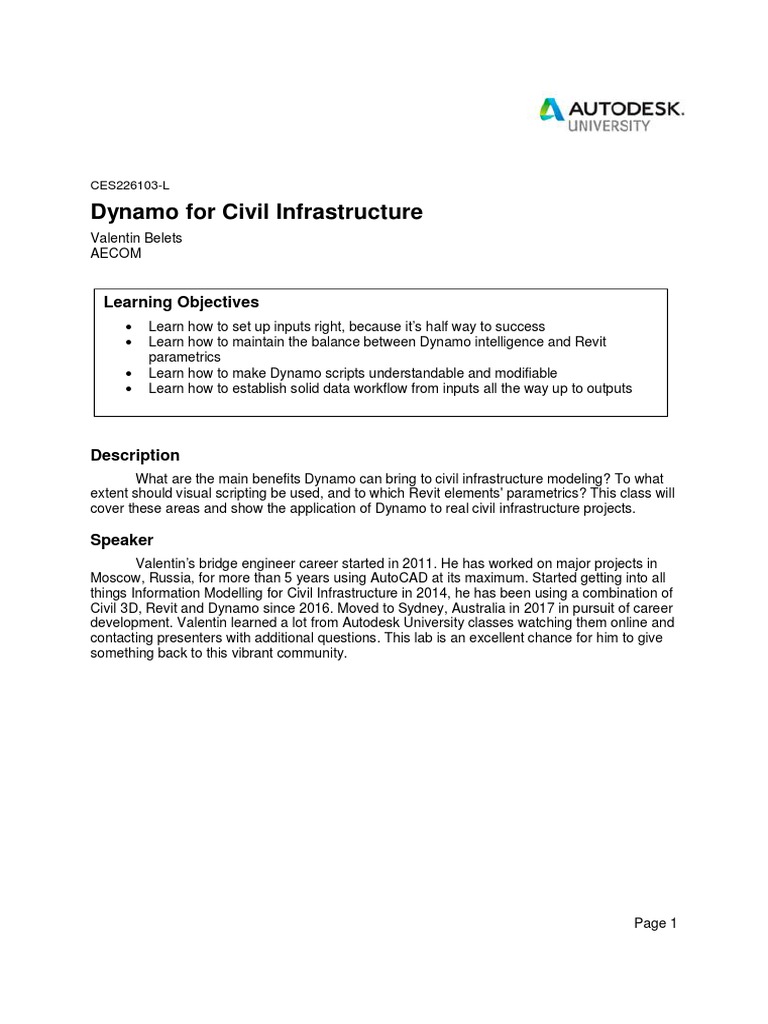 Dynamo For Civil 3D | PDF | Autodesk Revit | Parameter (Computer ...