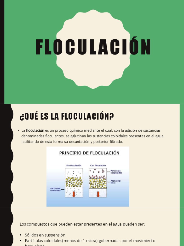 Floculación | PDF | Agua | Ciencias fisicas
