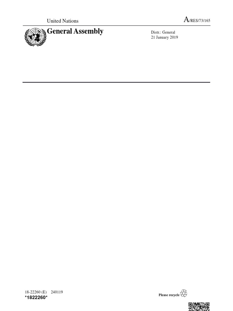 UN ROP - UN GA Res | PDF | Occupational Safety And Health ...