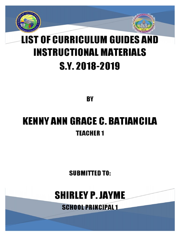 List of Curriculum Guides and Instructional Materials | PDF