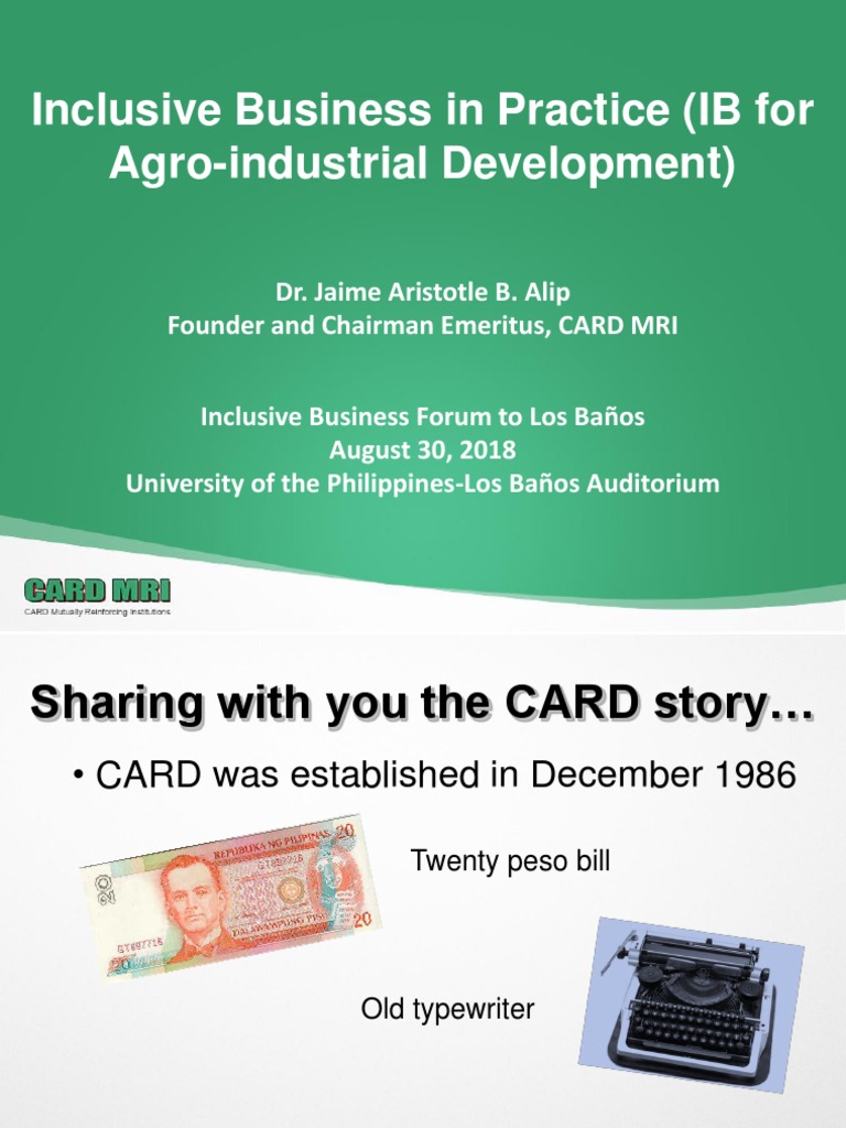 Dr. Alip Presentation For Inclusive Business Forum Aug 30 | PDF ...