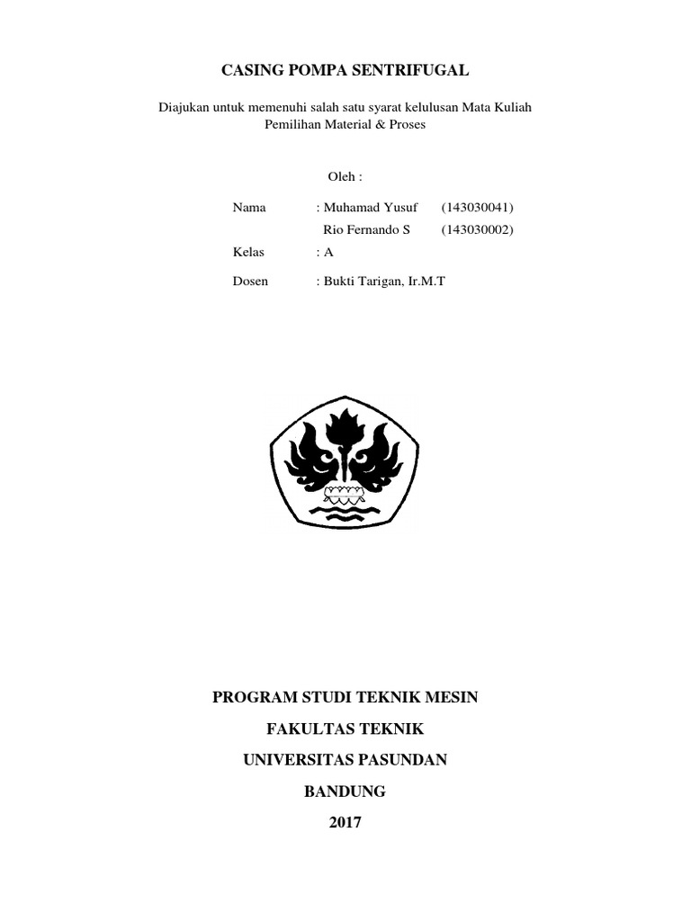 Casing Pompa Sentrifugal | PDF