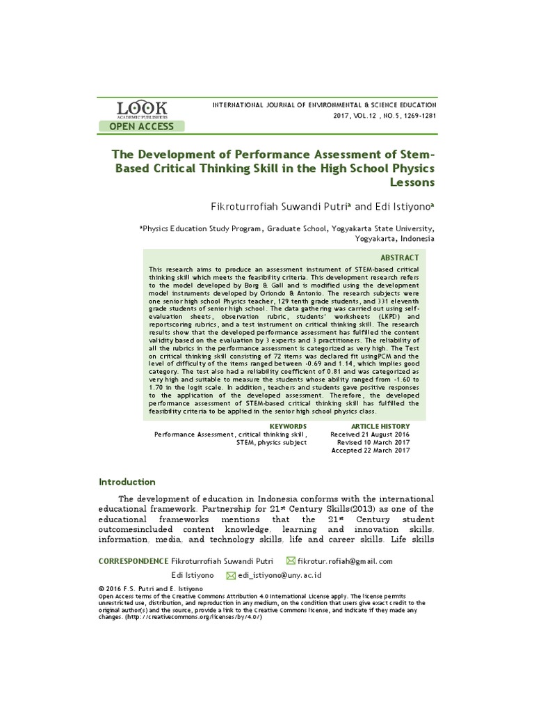 IJESE 1894 Article 59727847b73b0 | PDF | Critical Thinking ...