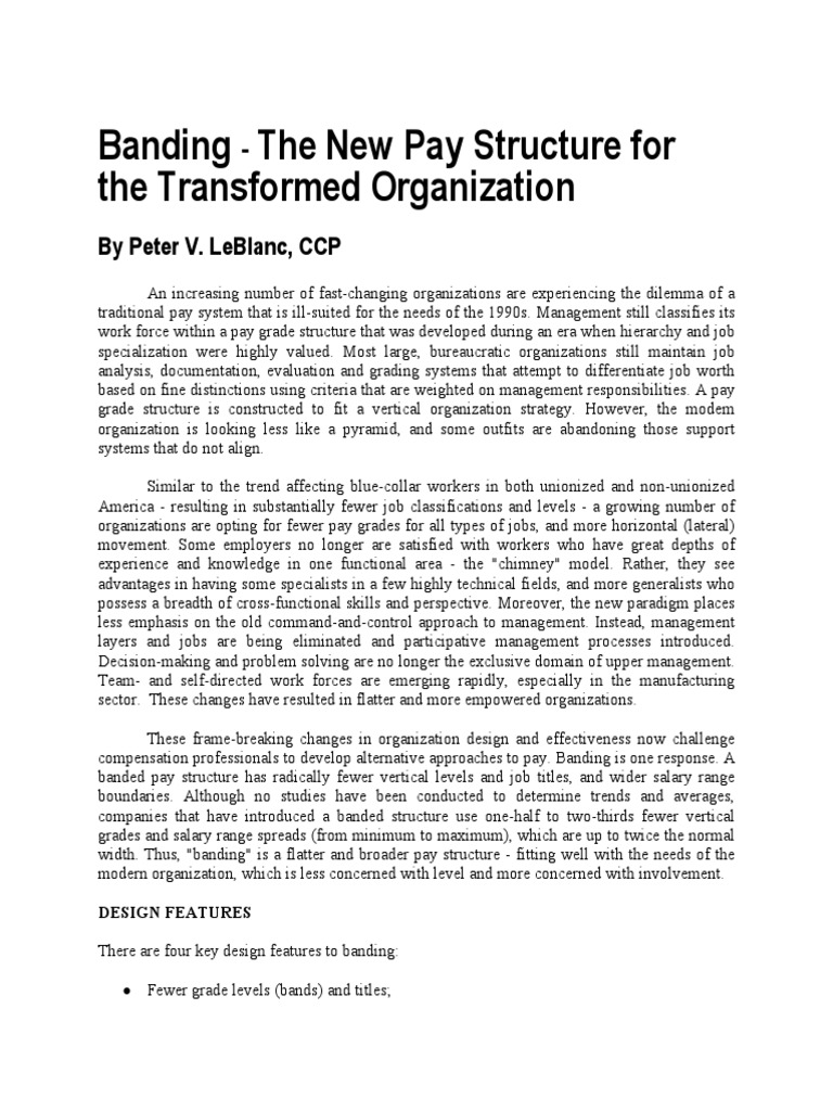 Banding: Modern Pay Structure Explained | PDF | Employment | Salary