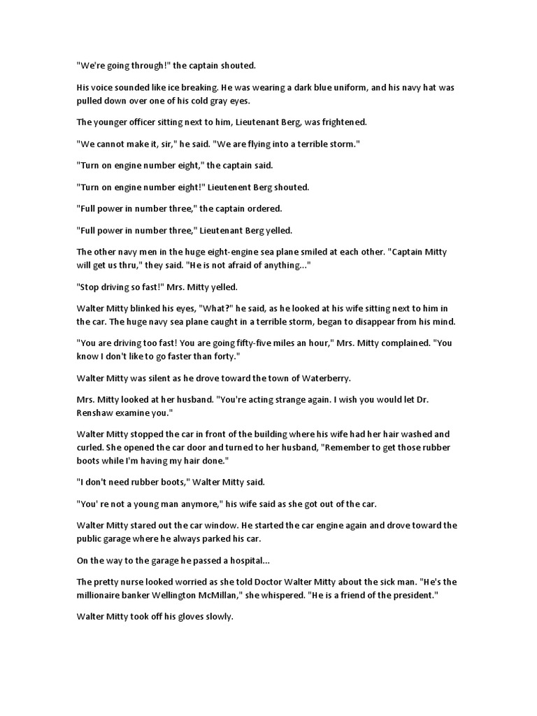 The Secret Life of Walter Mitty | PDF | Leisure