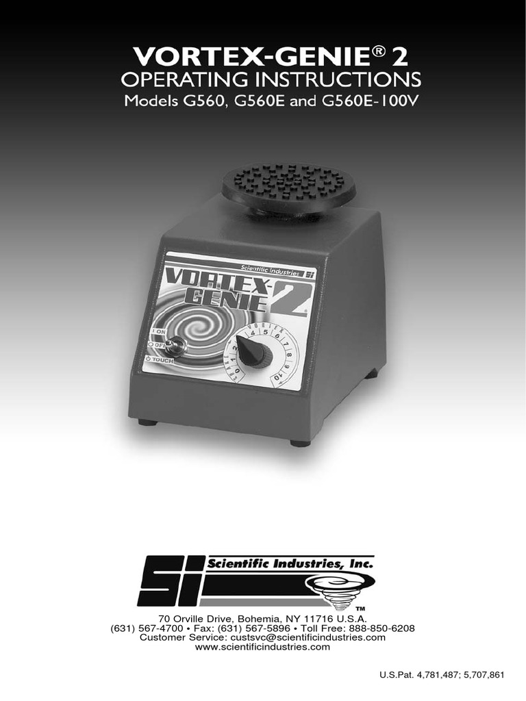Vortex Genie2-Manual PDF | PDF | Equipment | Electrical Engineering