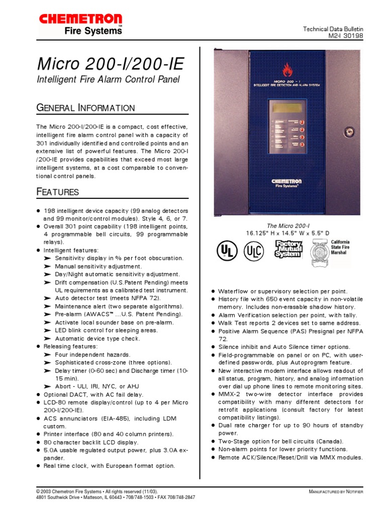 Fire Alarm Panel Chemetron | PDF | Equipment | Electrical Engineering