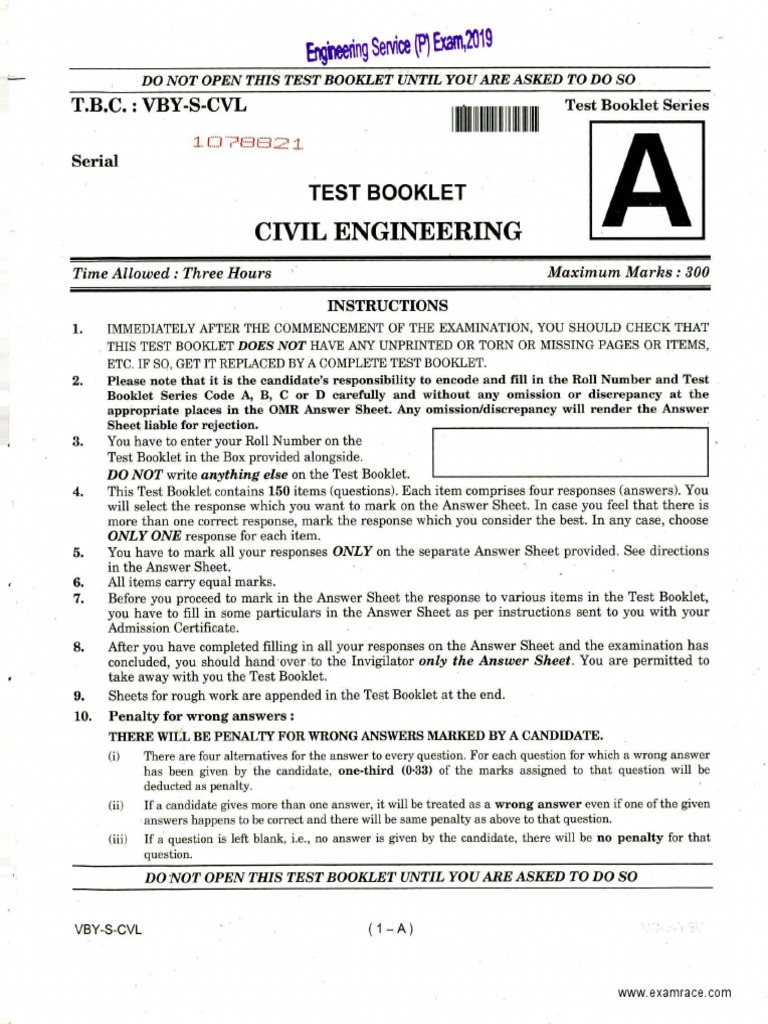 IES Civil Engineering 2019 PDF | Download Free PDF | Concrete | Stress ...