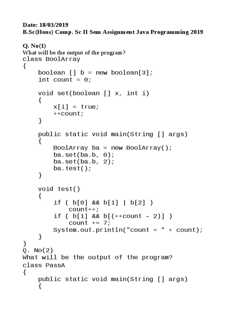 Assignment Java 2019 PDF | PDF | Letter Case | Software