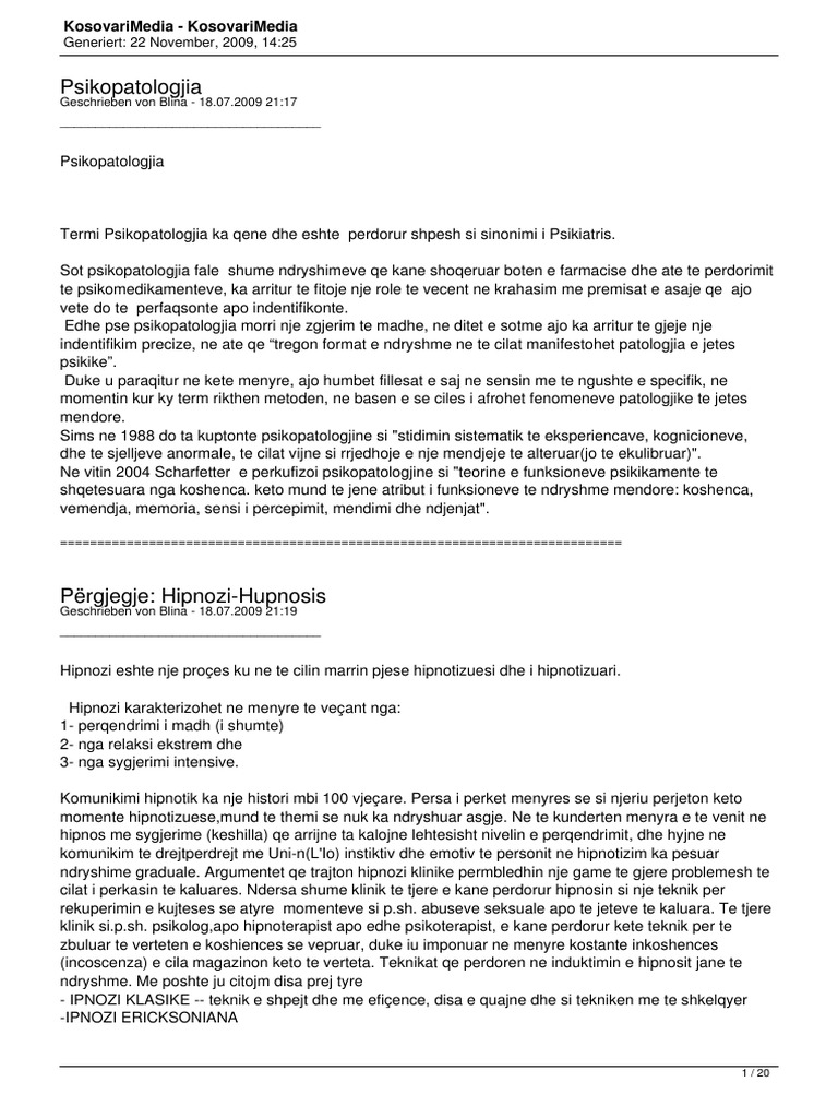 Psikopatologjia | PDF