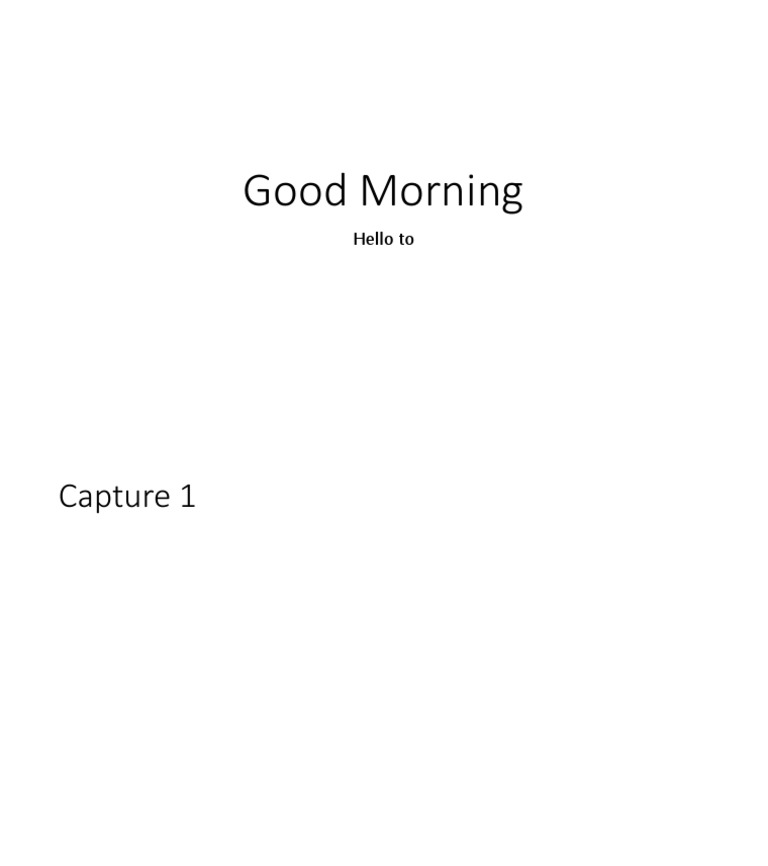 Good Morning | PDF