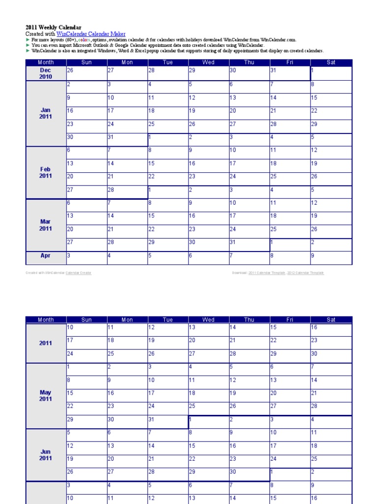 Wincalendar Calendar Maker: Month Sun Mon Tue Wed Thu Fri Sat | PDF ...