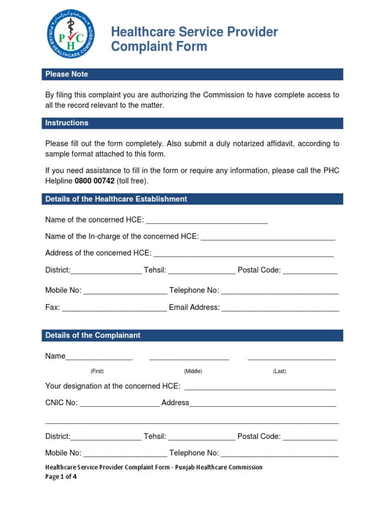 HCSP Complaint Procedures and Resolution | PDF | Affidavit | Complaint