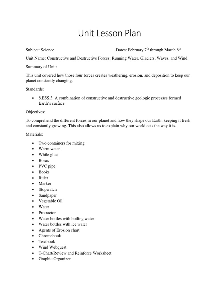 Forces Shaping Earth: Lesson Plan | PDF