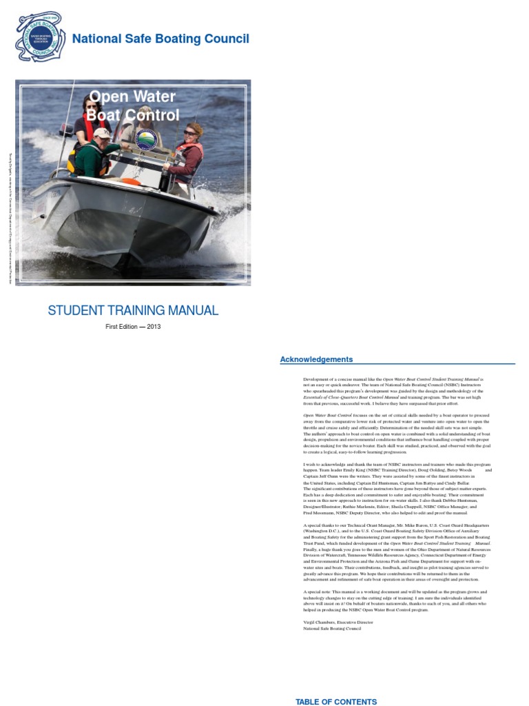 Open Water Boat Control: National Safe Boating Council | PDF | Hull ...
