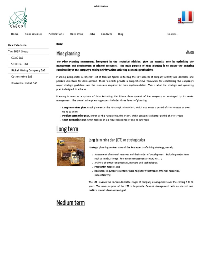 Long Term: Mine Planning | PDF | Mining | Strategic Planning