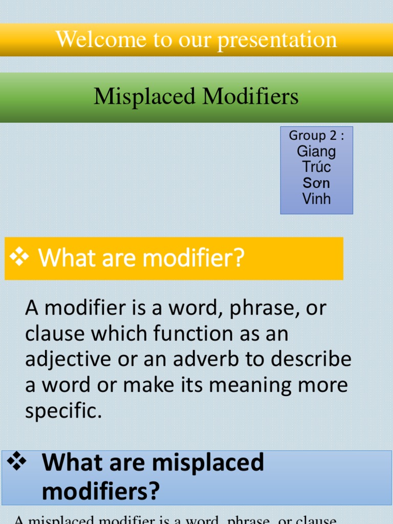 Misplaced Modifiers