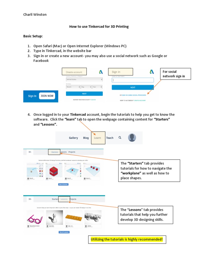 How To Use Tinkercad | PDF | 3 D Computer Graphics | Web Page