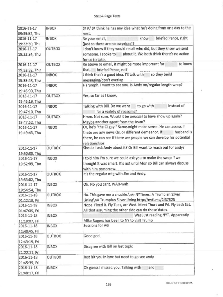 Strzok-Page Text Readout | PDF