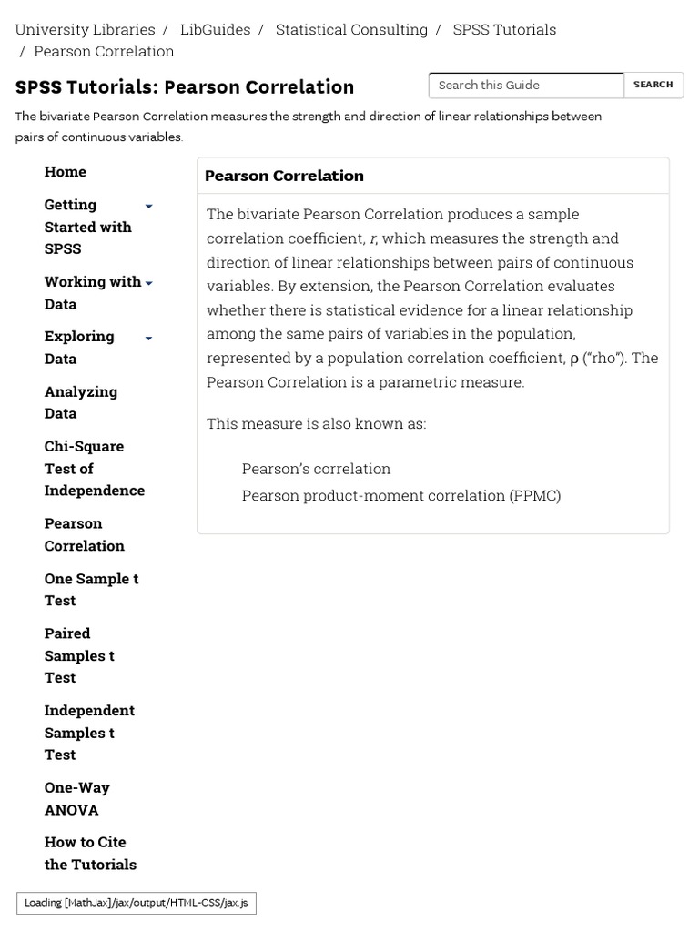 Pearson Correlation Spss Tutorials Libguides At Kent State